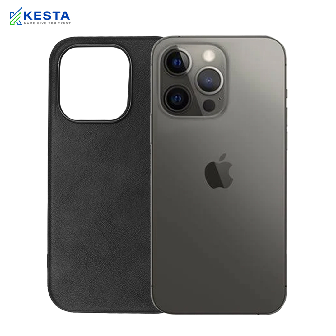 Buy iPhone 15 Pro Cover Brave Black Leather Case – Kesta