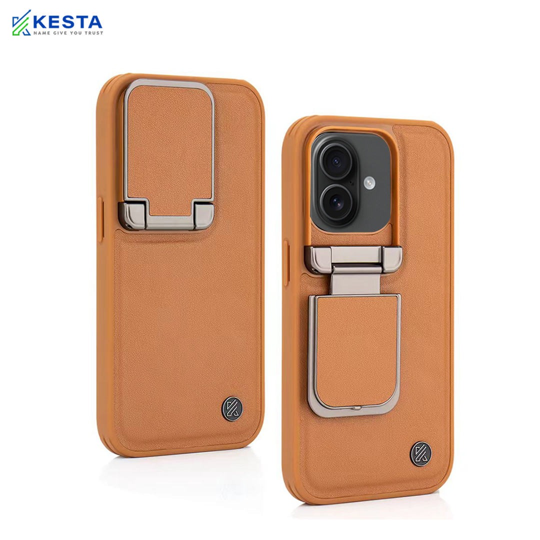 iPhone 16 Cover - Elegant Brown Leather Case - Kesta