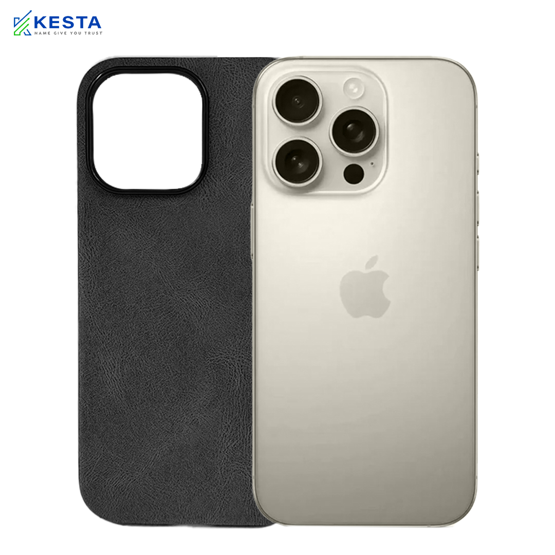 Buy iPhone 16 Pro Max Brave Black Leather Case – Kesta