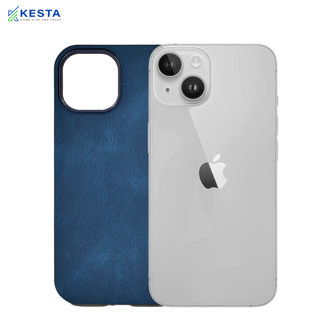 iPhone 15 Cover - Brave Blue Leather Case (Waterproof & Dustproof)